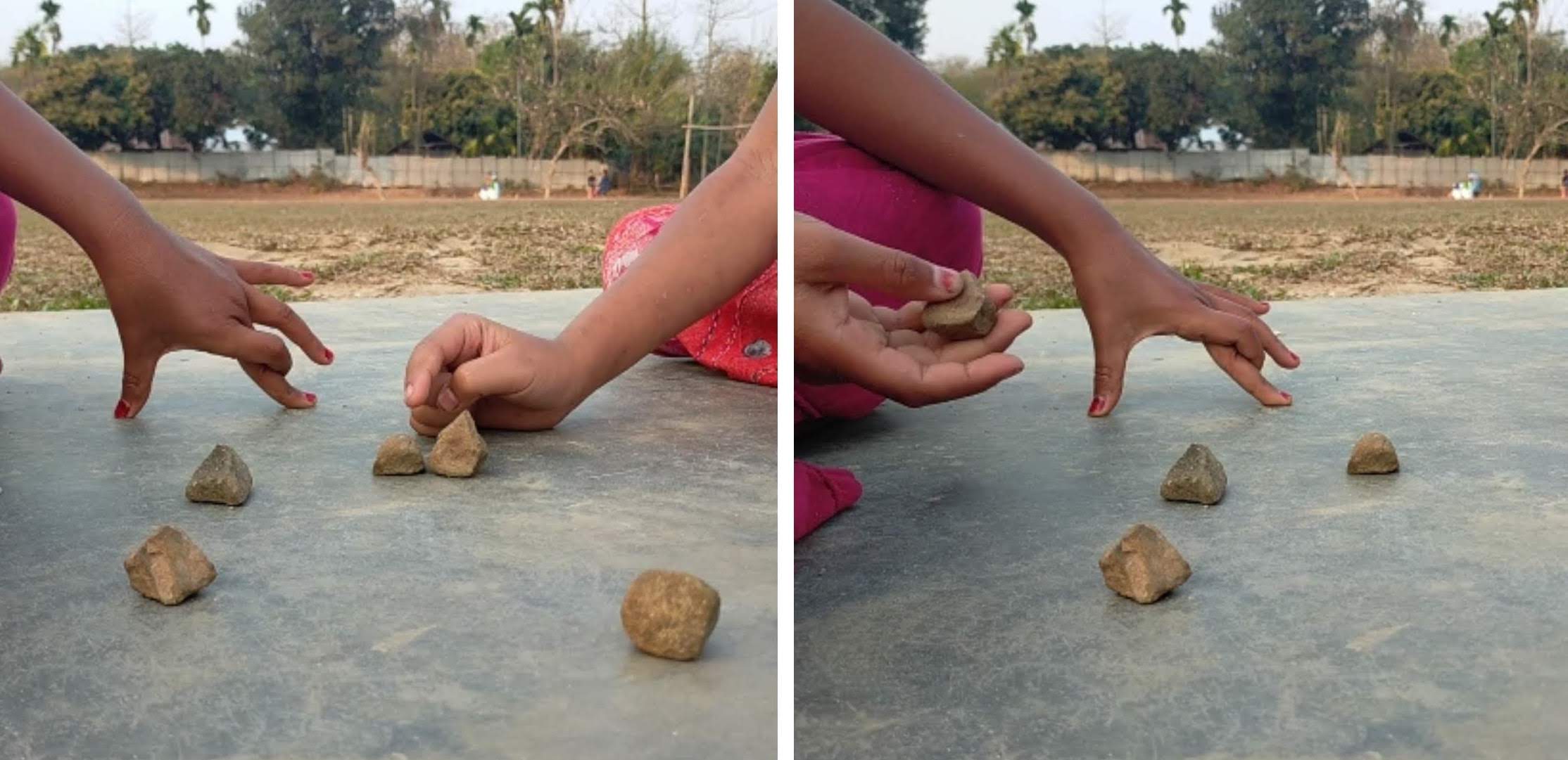 Children In Tripura Love These Two Games Played With Pebbles